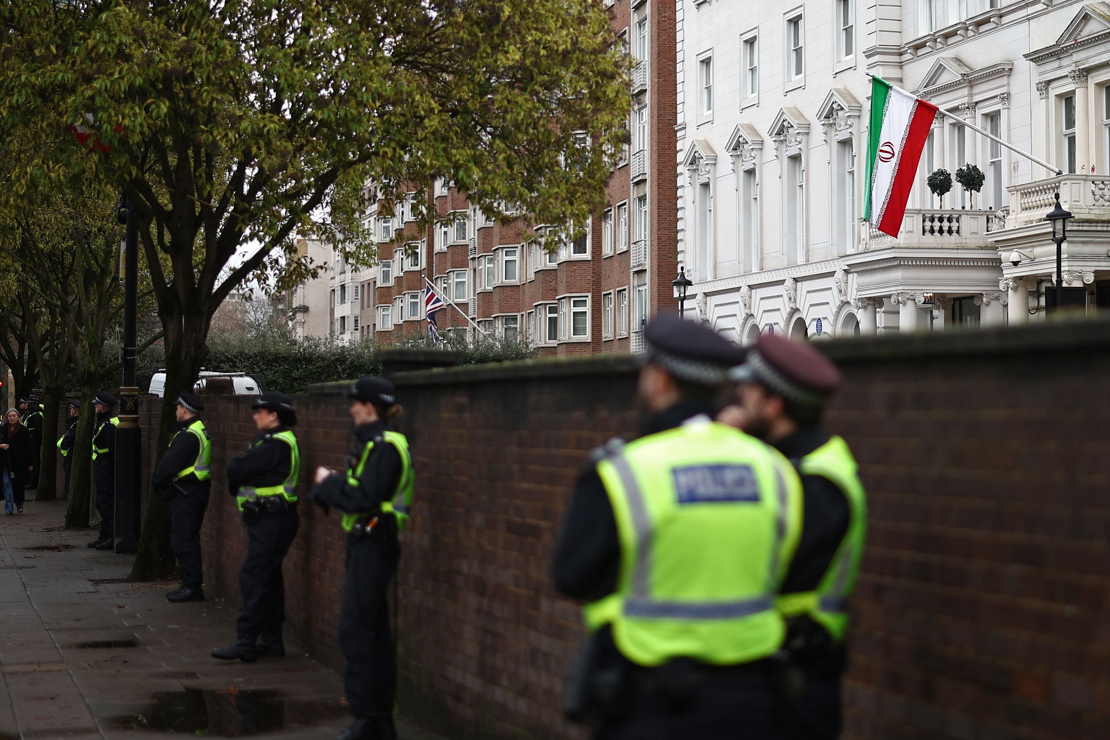 Police step up security at Iranian embassy and consulate in London as ...